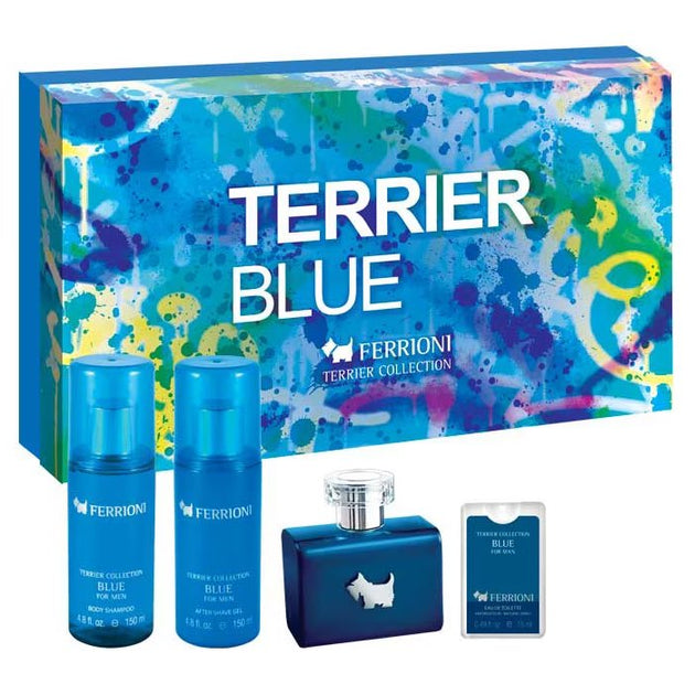 SET - Terrier Blue by Ferrioni for men Eau De Toilette Spray 100 ml ...
